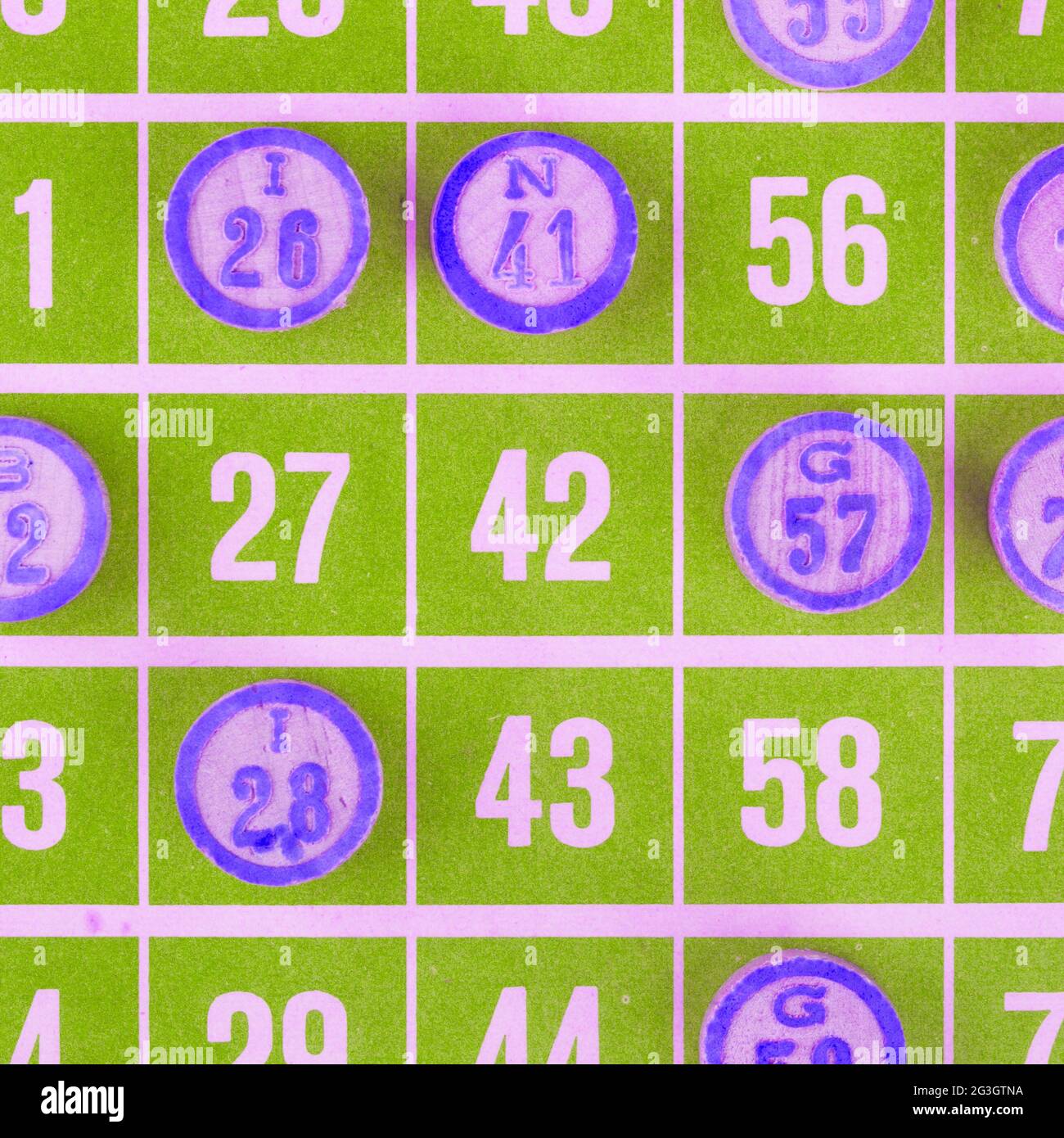 Green bingo card isolated Stock Photo - Alamy