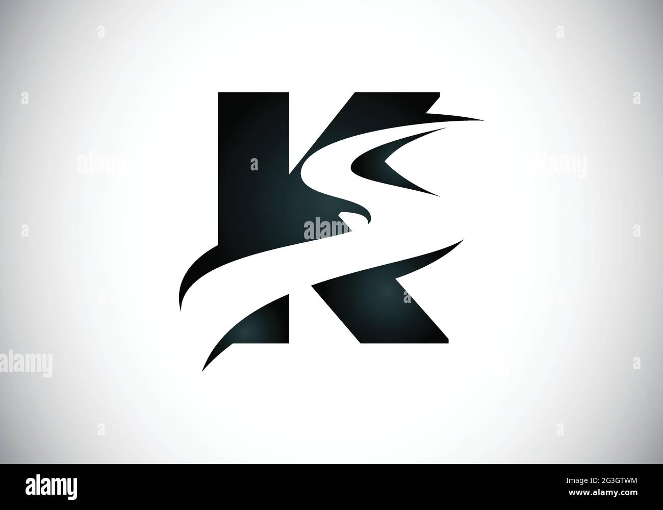 Initial Letter K with backspace S or pathway Logo design vector ...