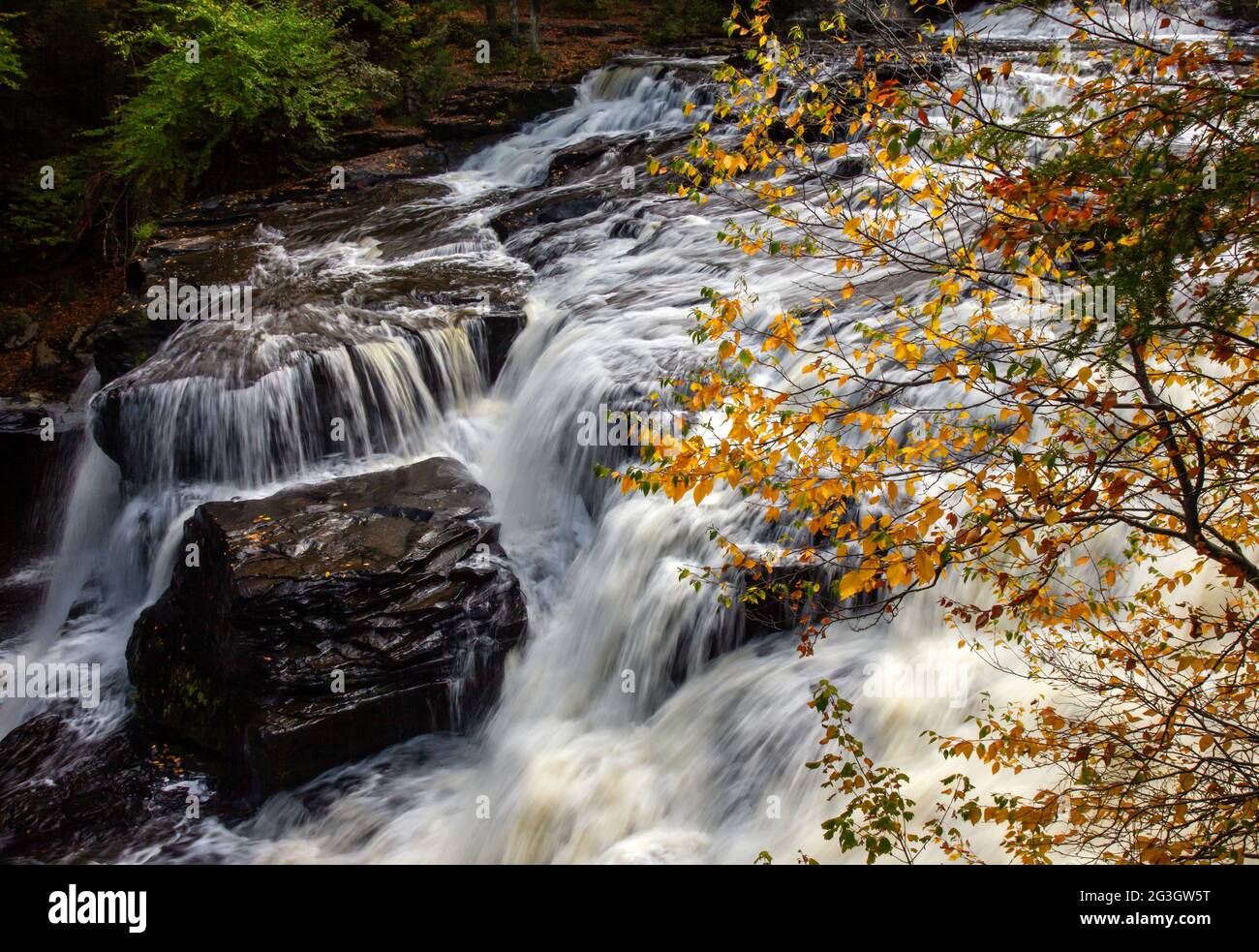 Shohola Falls along Shohola Creek in Pennsylvania's Pocono Mountains ...