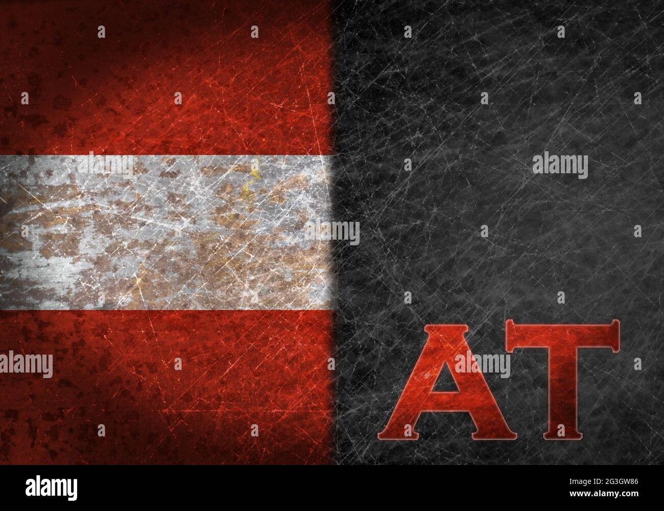 Old rusty metal sign with a flag and country abbreviation Stock Photo ...