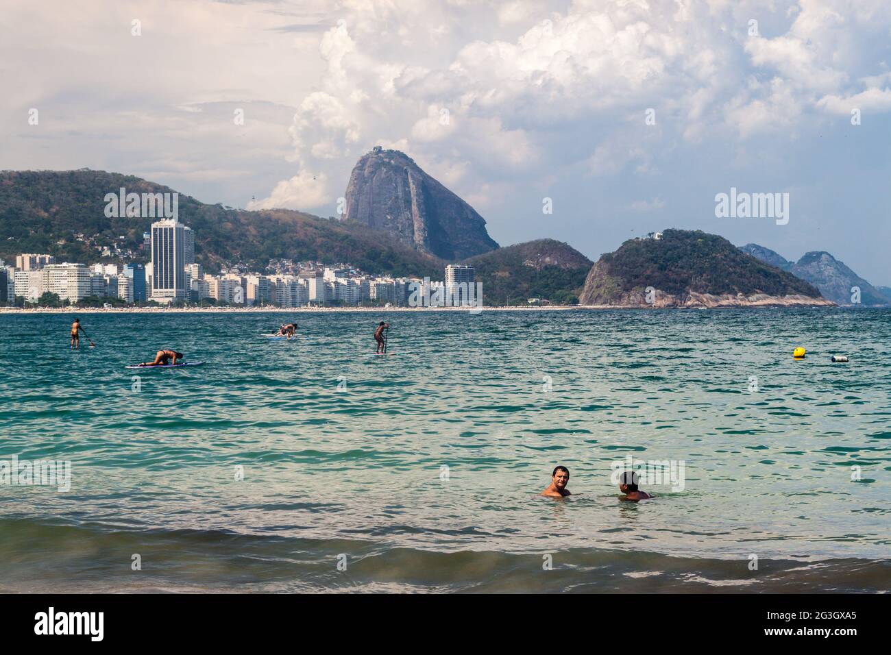 RIO DE JANEIRO, BRAZIL - JANUARY 27, 2015: People enjoy the famous ...