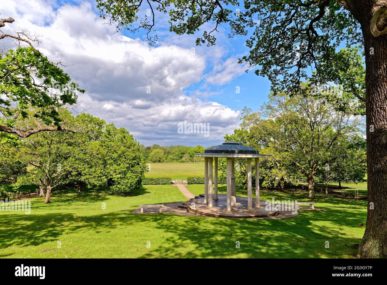 The Magna Carta memorial in the countryside at Runnymede, Surrey ...