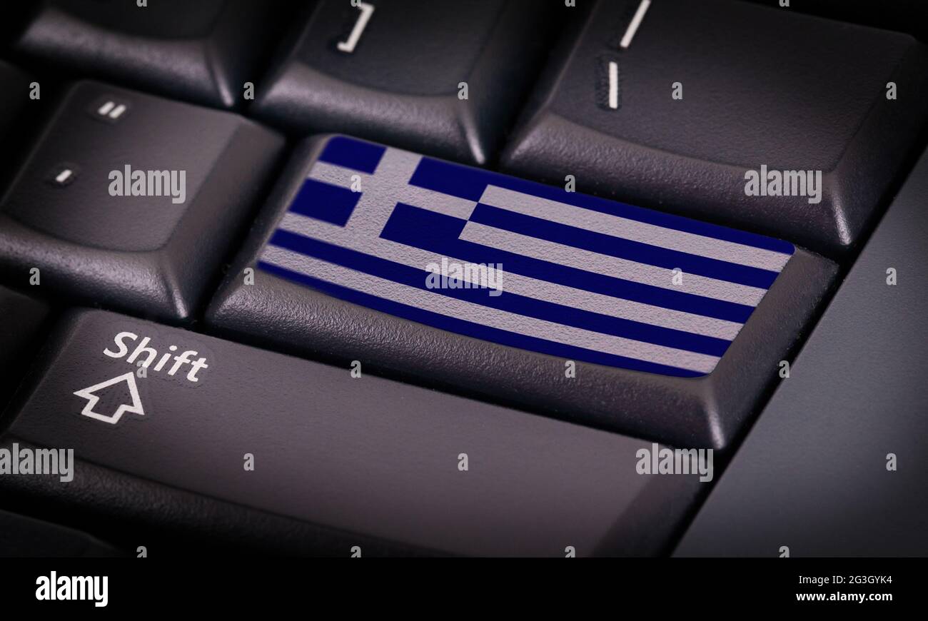 Greek language keyboard hi-res stock photography and images - Alamy