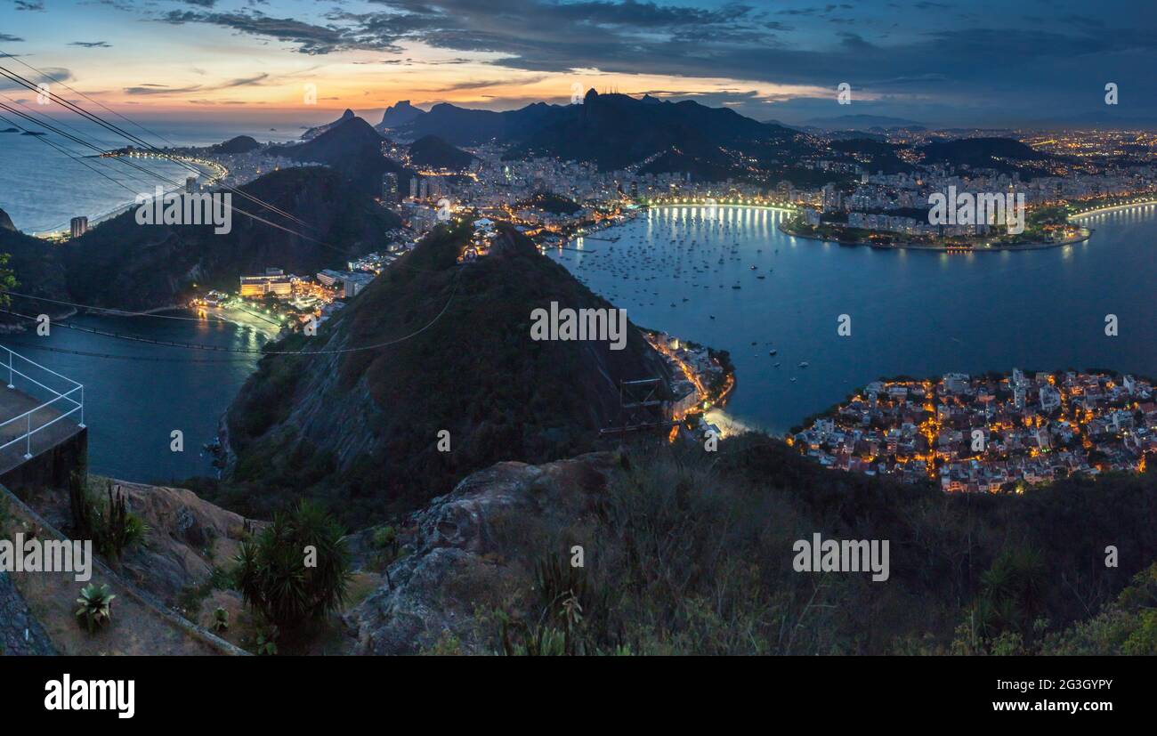 Aerial view of Rio de Janeiro, Brazil. Taken from Sugarloaf mountain ...