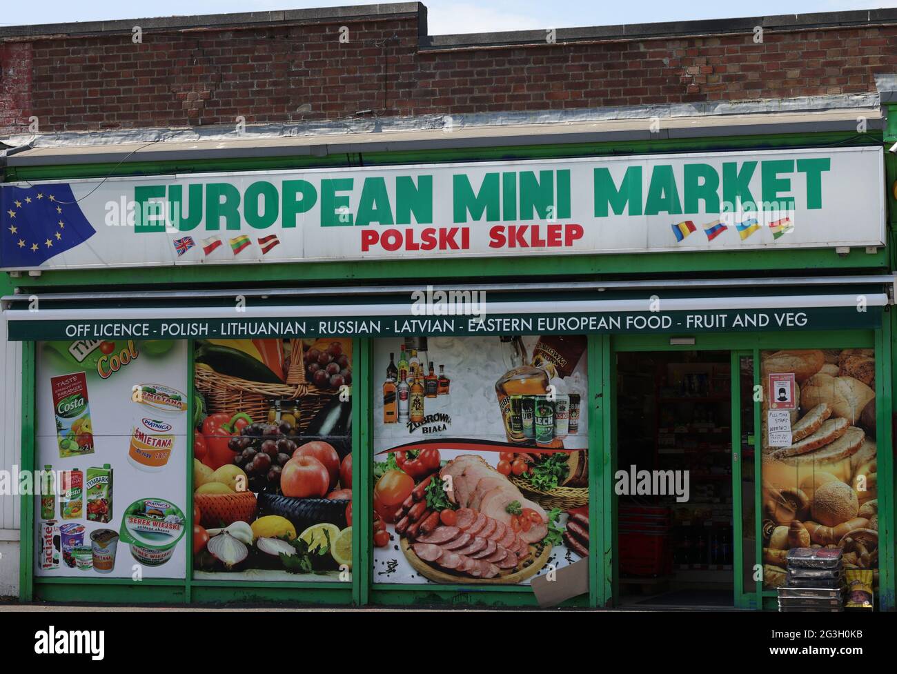 Exterior of a European mini market seen in England, UK Stock Photo - Alamy