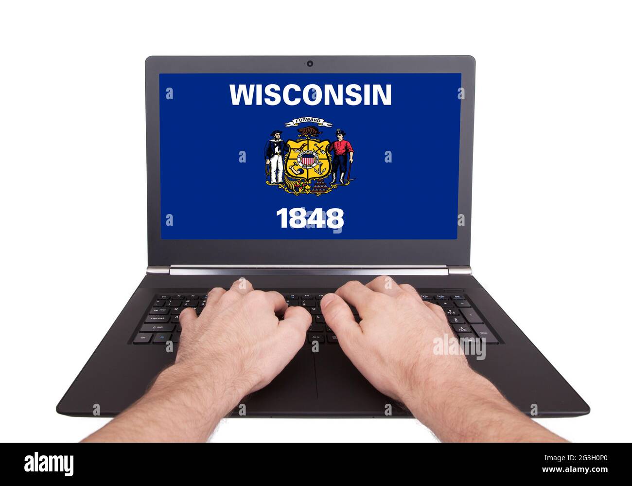 Wisconsin flag united states Cut Out Stock Images & Pictures - Alamy