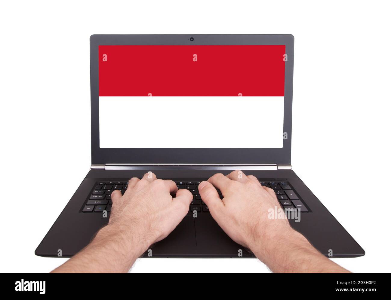 Indonesia flag hand on Cut Out Stock Images & Pictures - Alamy