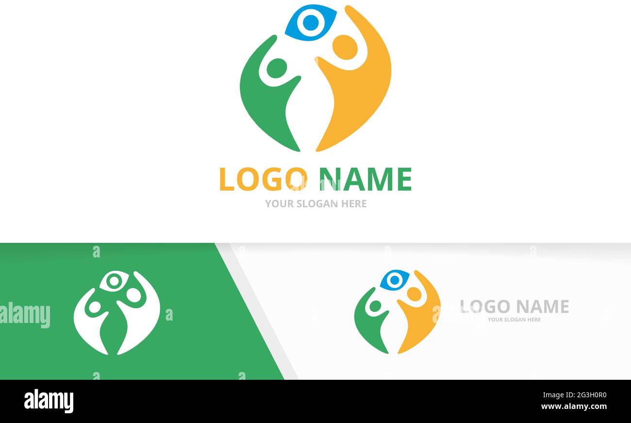 Vector eye and family logo combination. Unique vision and people ...