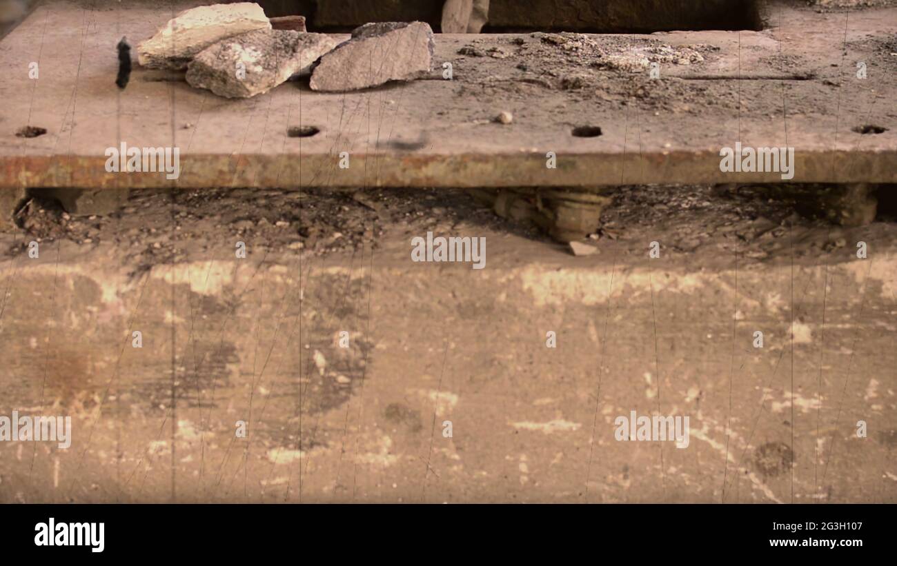 Ruined Old oil tanks holder Destroyed And Abandoned Stock Photo - Alamy