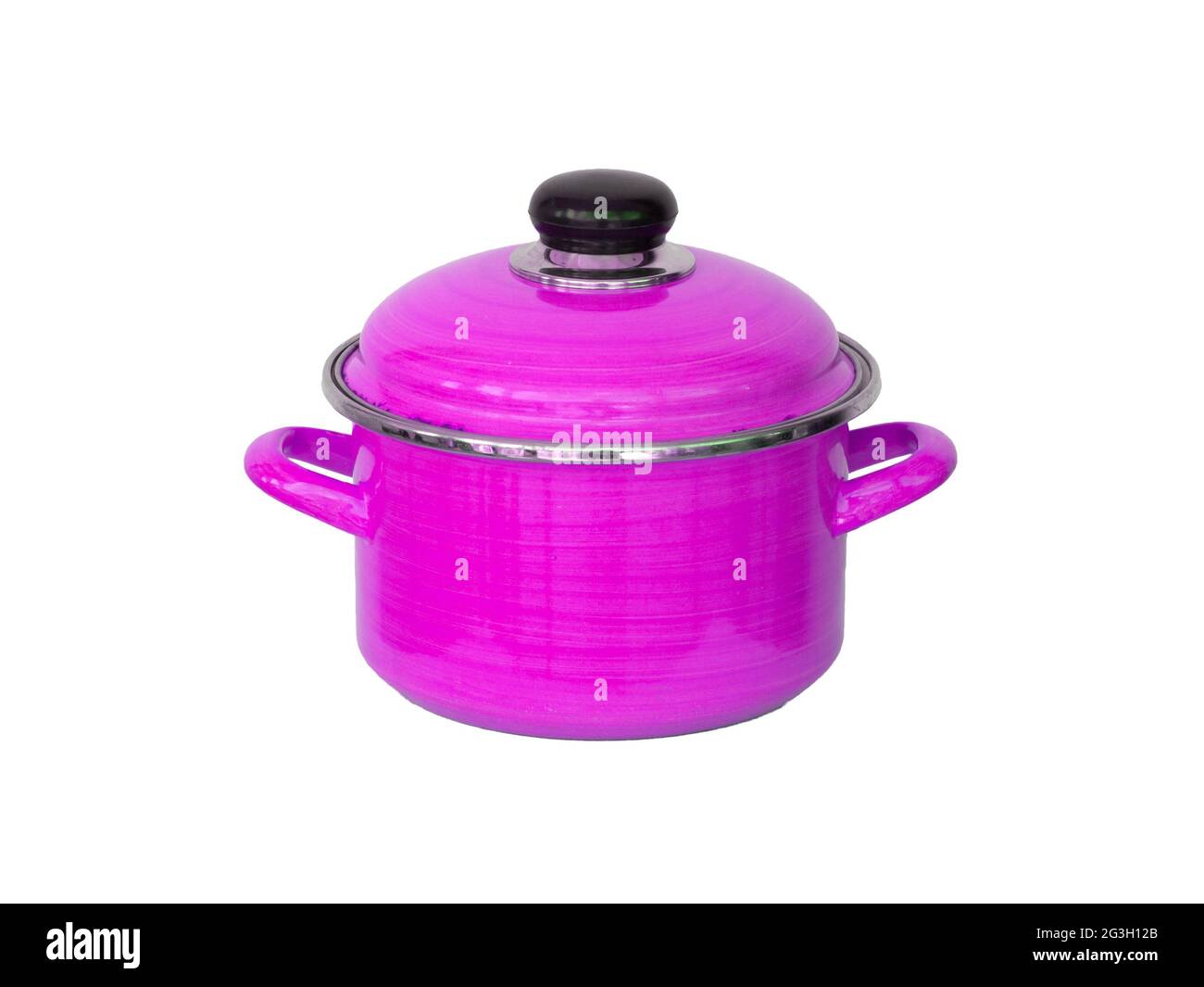 Old pink metal cooking pot Stock Photo - Alamy