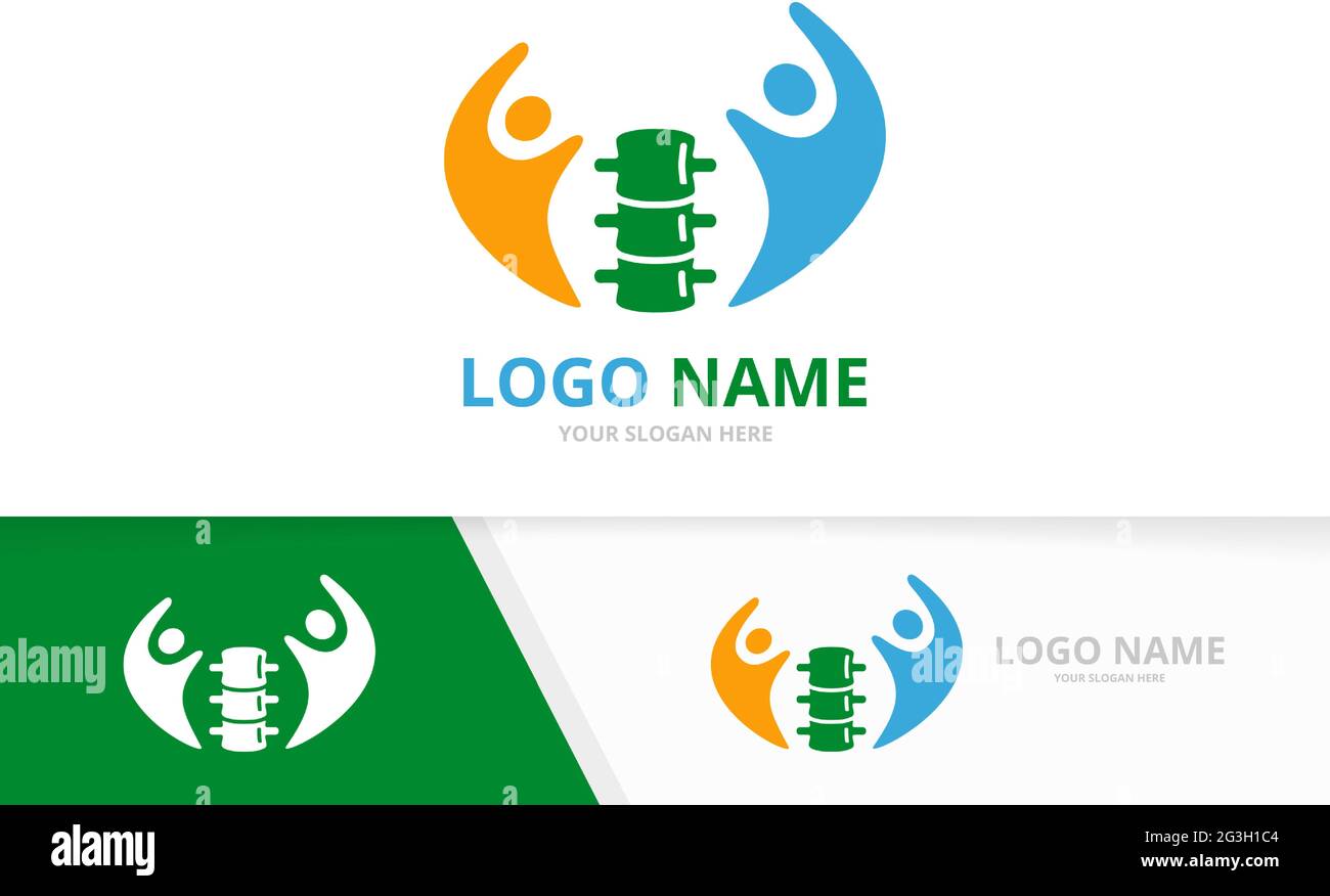 Spine and people logo combination. Vertebral column and family logotype ...