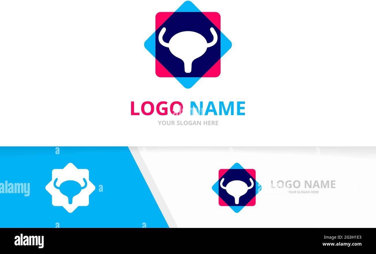 Human bladder vector logo. Urinary tract logotype design template Stock ...