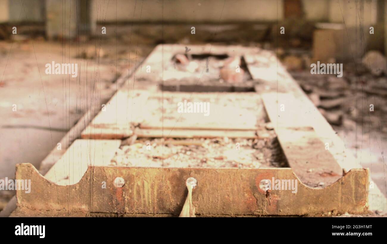 Ruined old oil tanks holder hi-res stock photography and images - Alamy