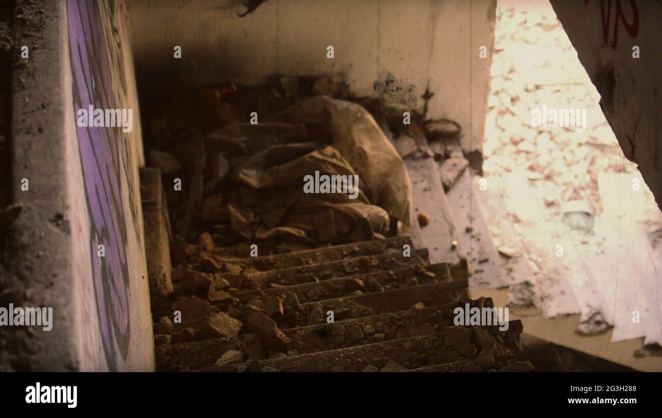 Ruined Stairs Destroyed And Abandoned Stock Photo - Alamy
