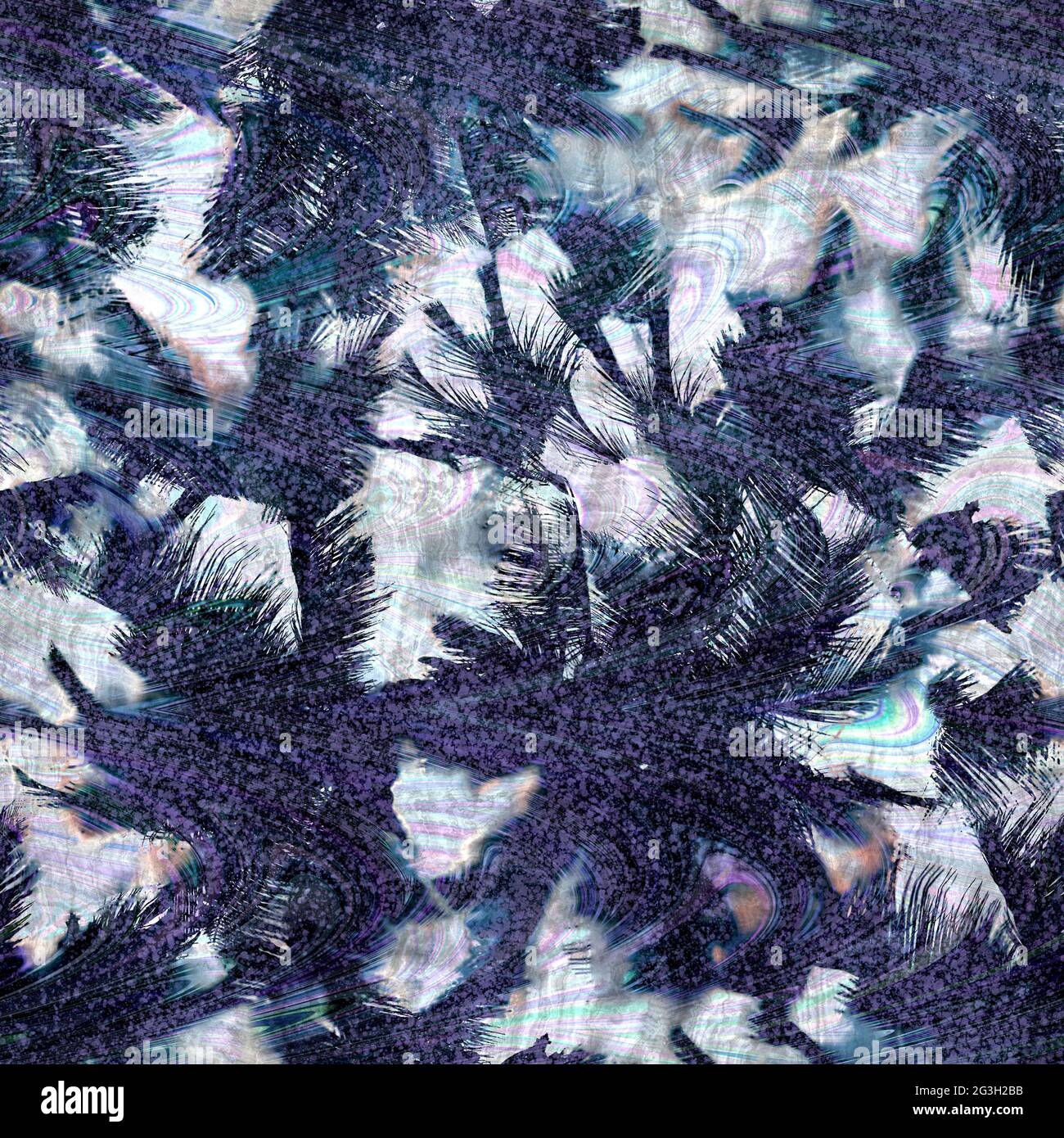 Seamless highly textured intricate and ornate pattern in navy blue ...