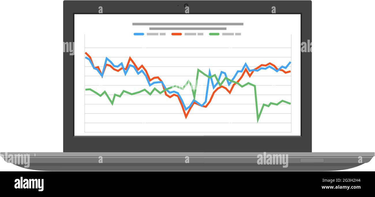 Laptop with graph and chart forex trade money stock vector Stock Vector ...