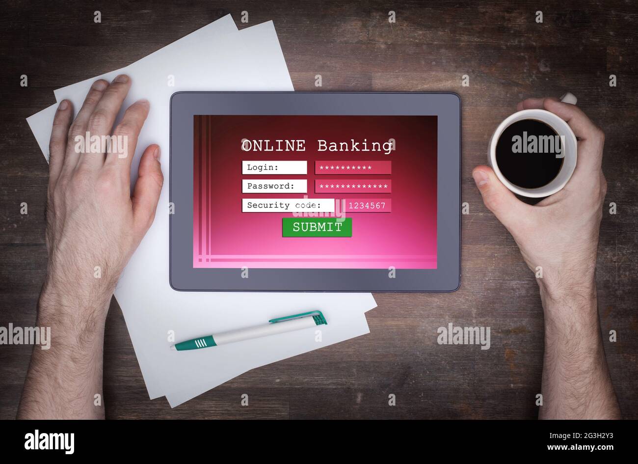 Online banking on a tablet Stock Photo - Alamy