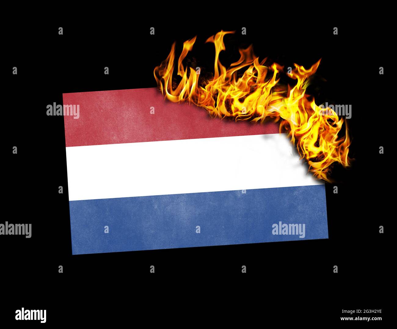 Flag burning - Netherlands Stock Photo - Alamy