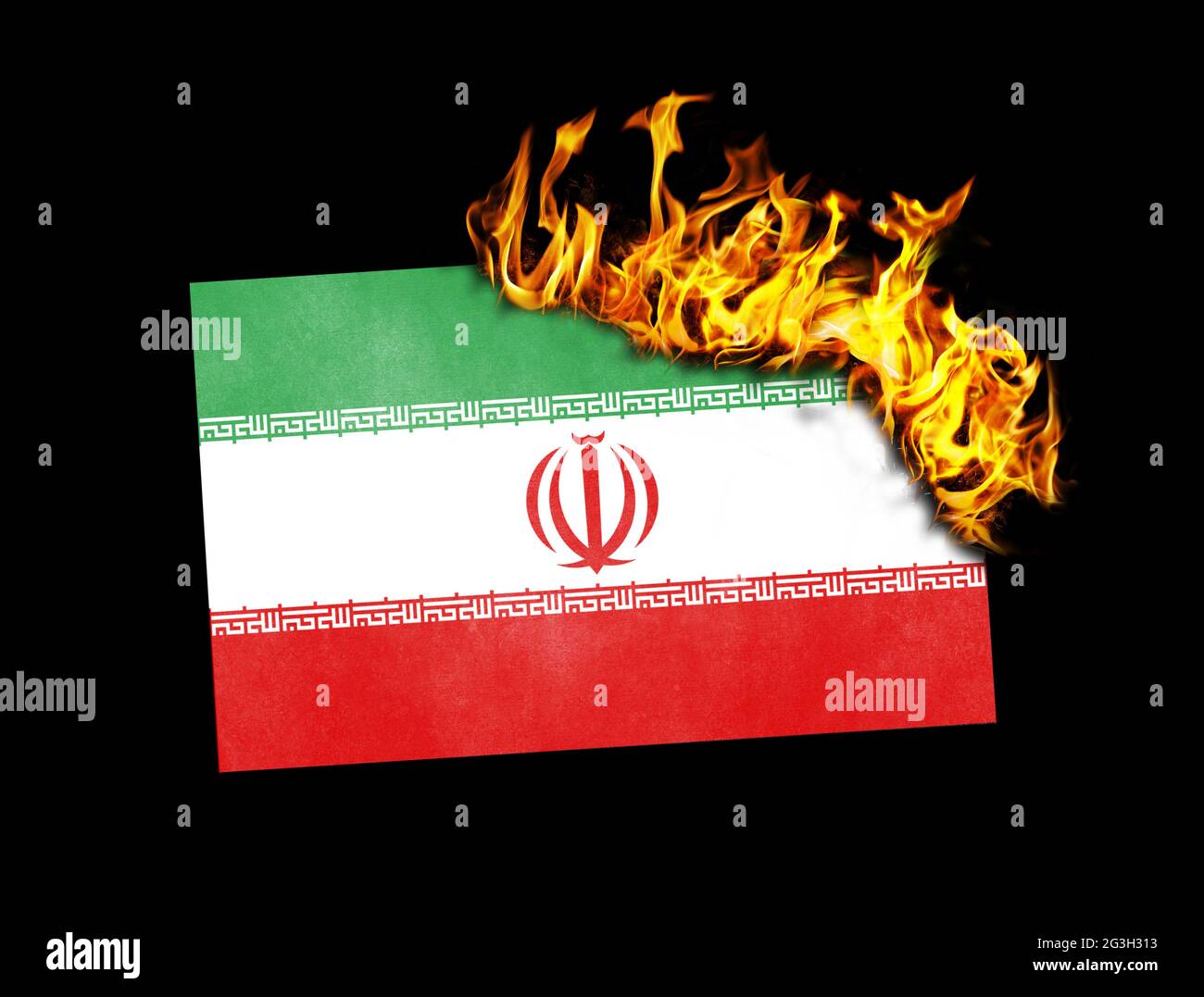 Iranian flag burning hi-res stock photography and images - Alamy