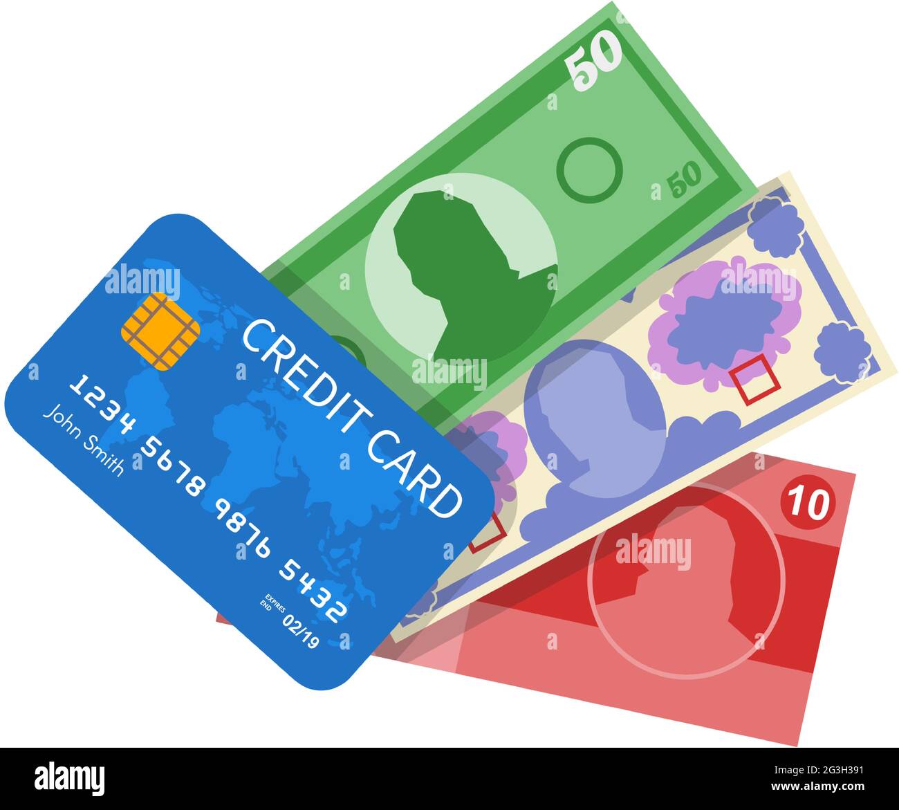 Money for travel, foreign exchange cash vector illustration Stock ...