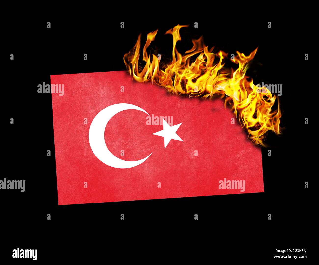 Flag burning - Turkey Stock Photo - Alamy