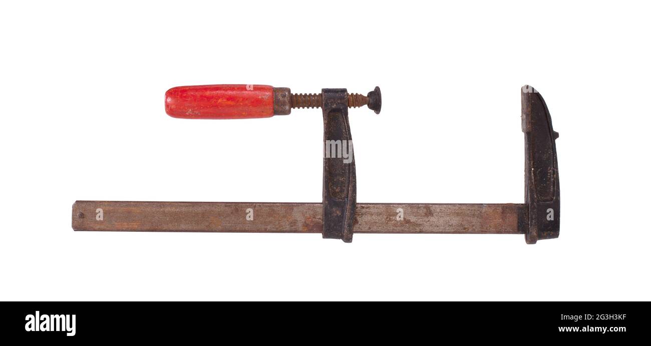 Big old metal clamp Stock Photo - Alamy