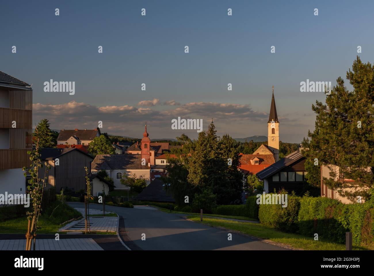 Sankt Radegund town near Graz city in Austria in summer hot color evening Stock Photo - Alamy