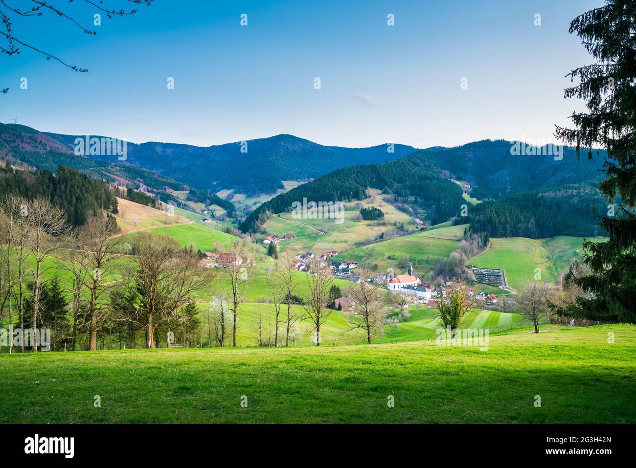 Germany, Perfect schwarzwald holiday region nature landscape panorama ...