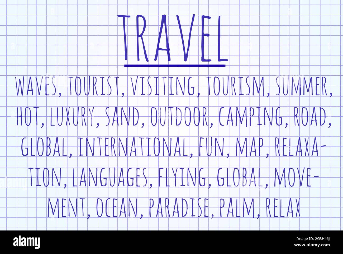 Travel word cloud Stock Photo - Alamy
