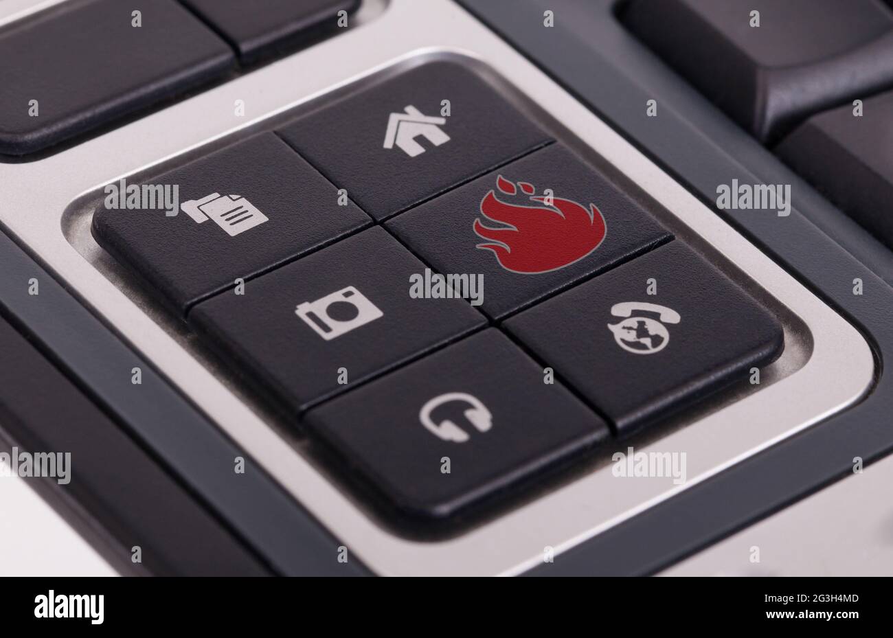 Buttons on a keyboard - Fire Stock Photo - Alamy
