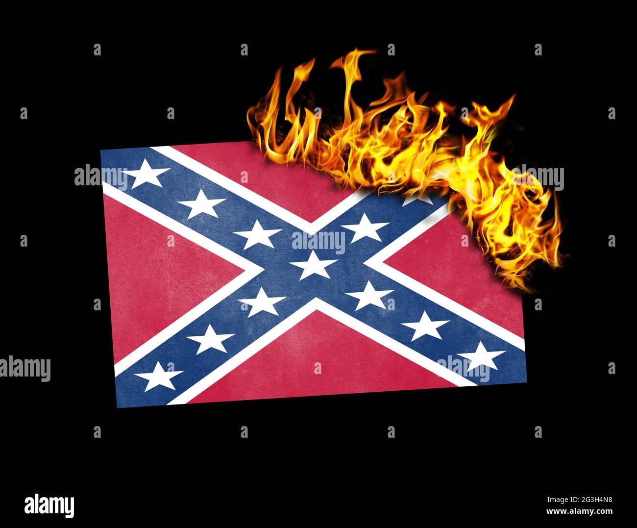 Confederate flag burning hi-res stock photography and images - Alamy