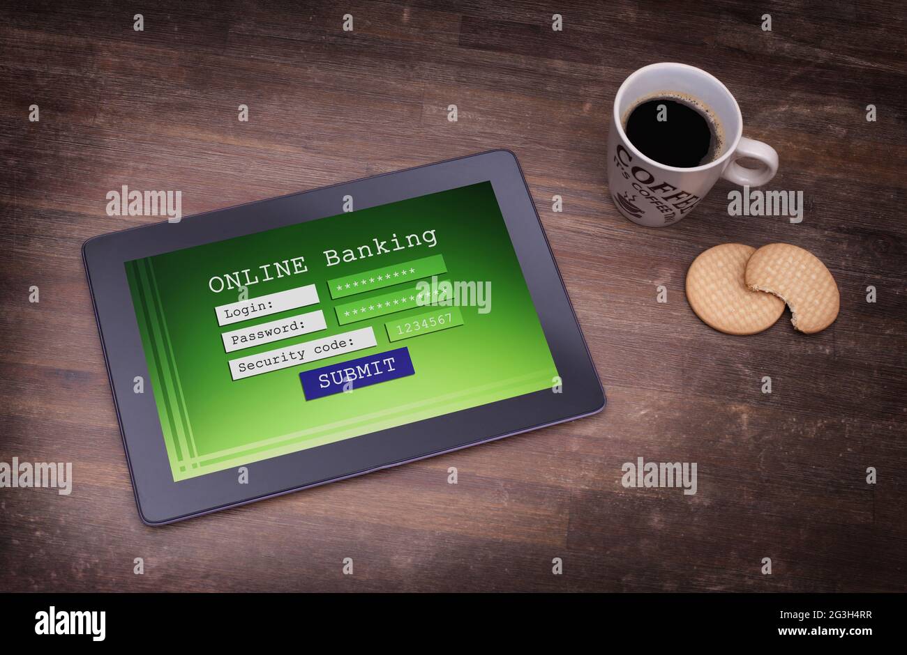 Online banking on a tablet Stock Photo - Alamy