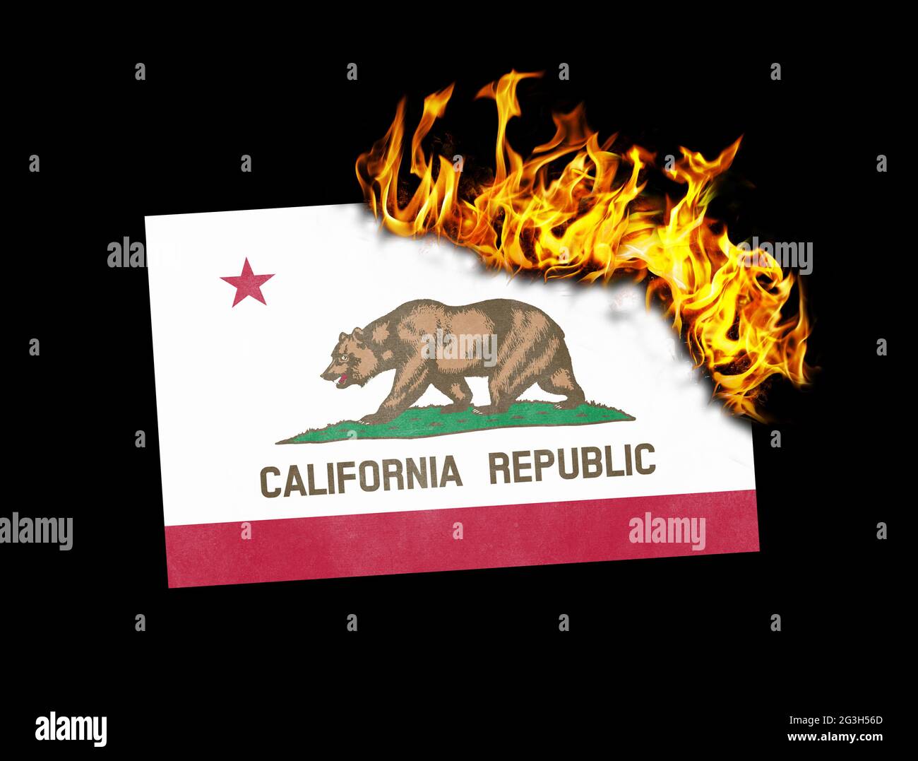 Flag burning - California Stock Photo - Alamy