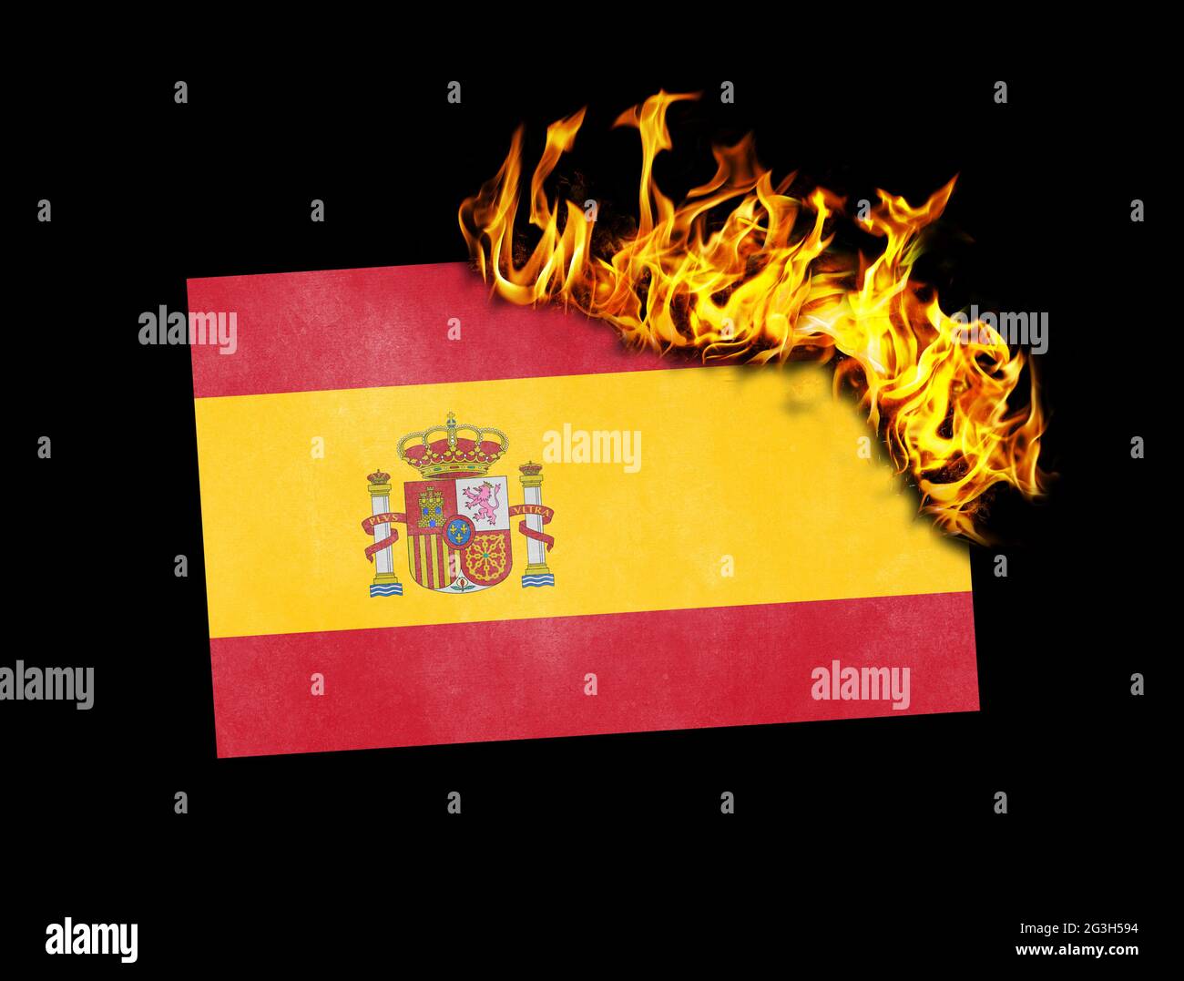 Flag burning - Spain Stock Photo - Alamy
