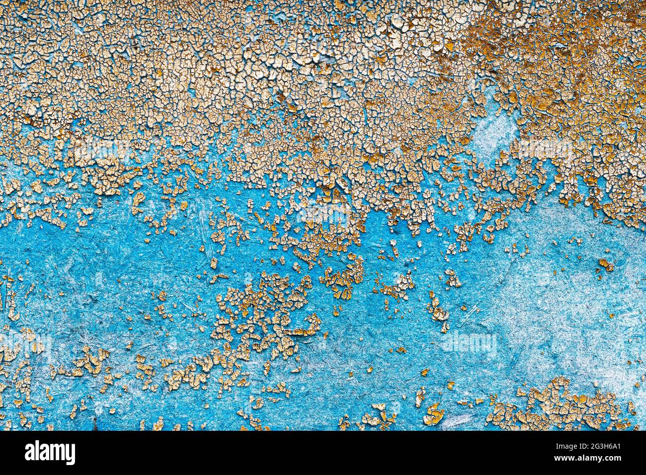 Photo of the texture of a battered wall. The wall is painted blue Stock ...