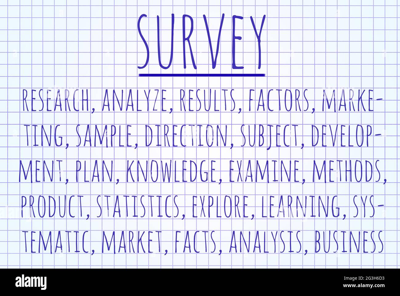 Survey word cloud Stock Photo - Alamy