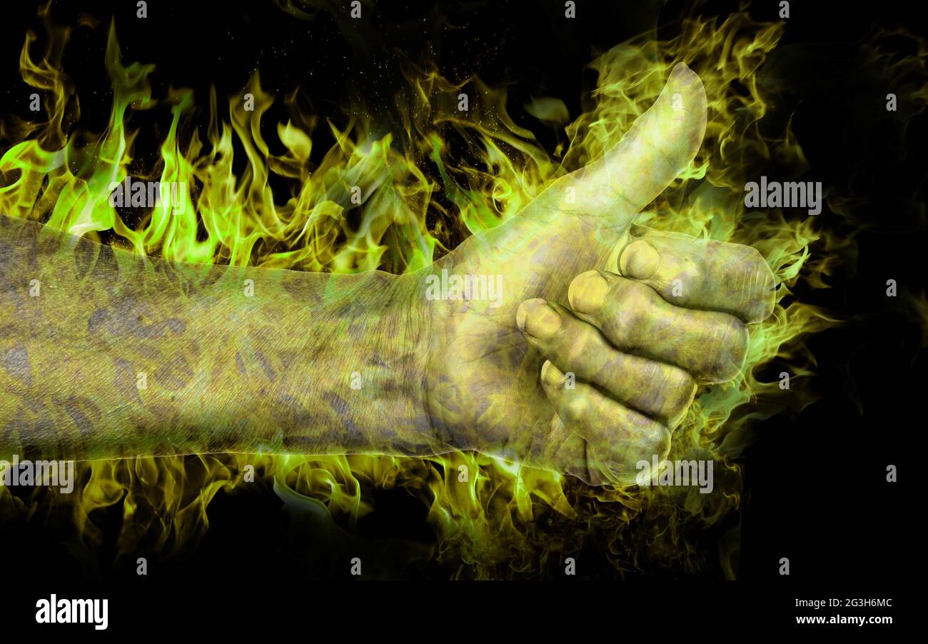 Thumbs up from the ghost Stock Photo - Alamy