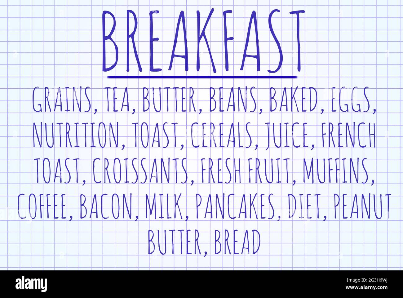 Breakfast word cloud Stock Photo - Alamy