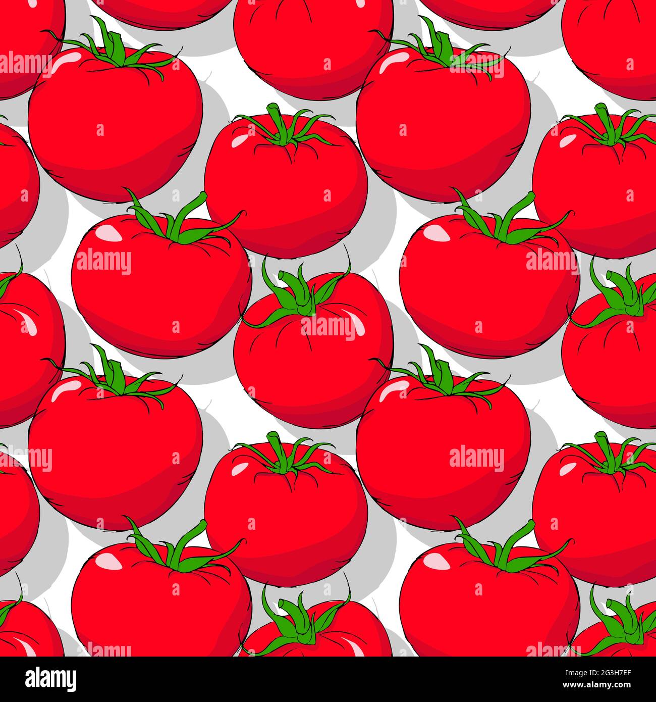 Tomatoes repeating pattern, editable vector template Stock Vector Image ...