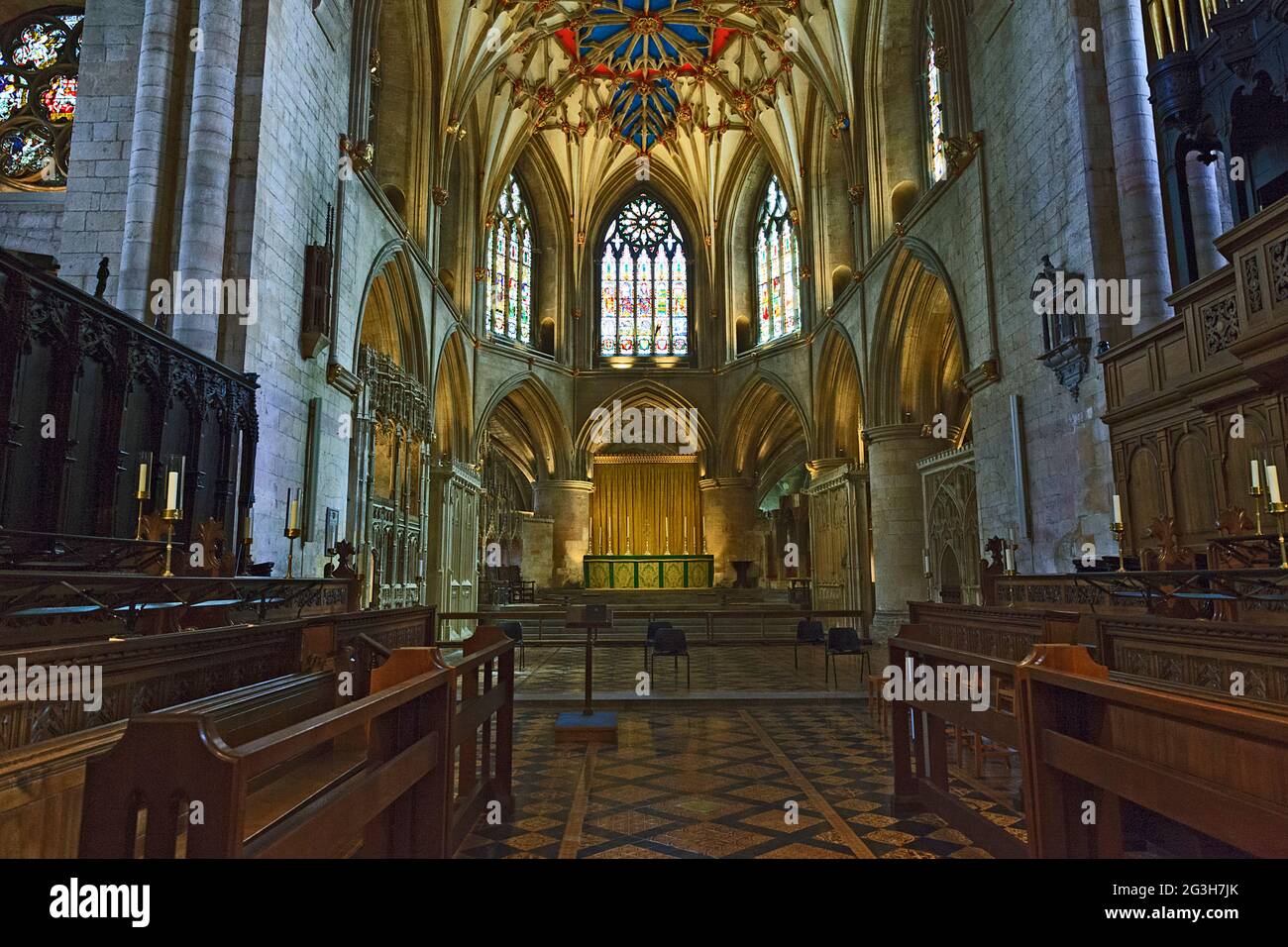 The Quire and Presbytery of Tewkesbury Abbey, Gloucestershire, England ...