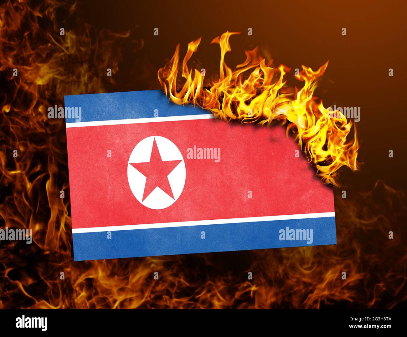 Korea national flag torn burned hi-res stock photography and images - Alamy