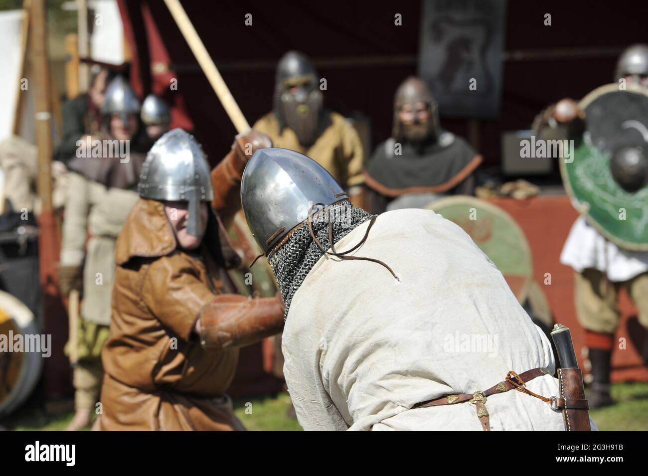 Vikings fight at Regenstein Castle Stock Photo - Alamy