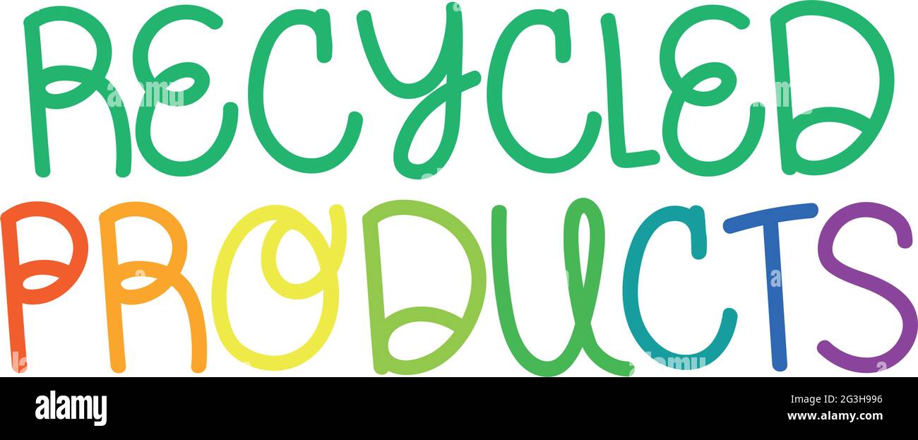 recycled products lettering Stock Vector Image & Art - Alamy