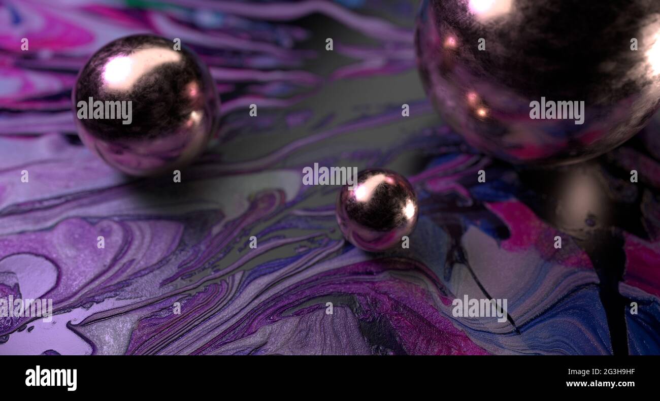 Creative Paint Modern Trendy Presentation Background With Spheres Stock ...