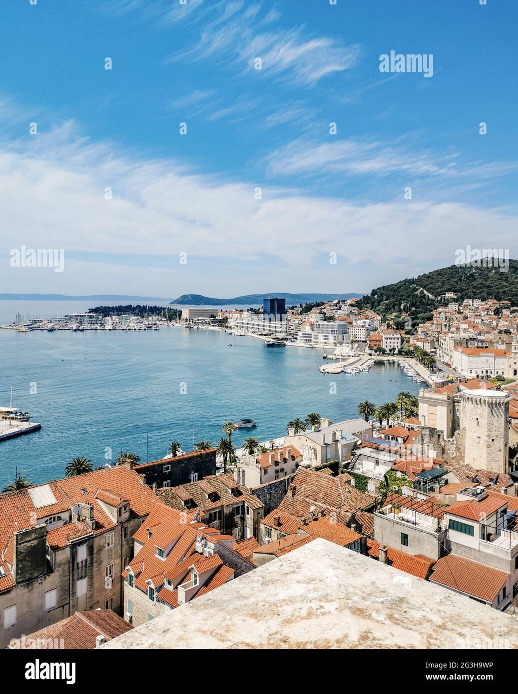 Amazing view of city of Split from cathedral bell tower Stock Photo - Alamy