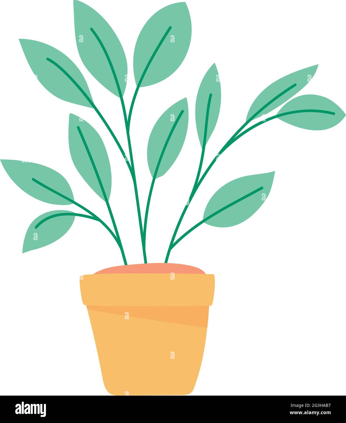 plant in yellow pot Stock Vector Image & Art - Alamy