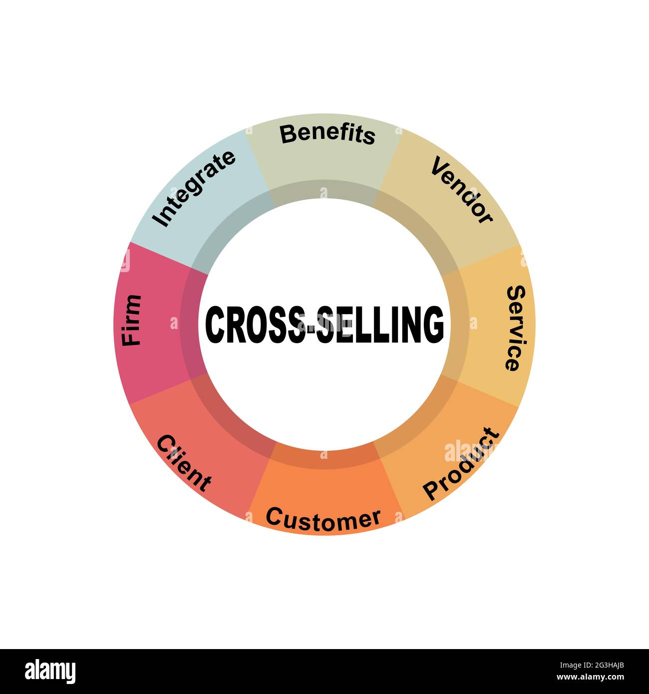 Diagram concept with Cross-Selling text and keywords. EPS 10 isolated ...