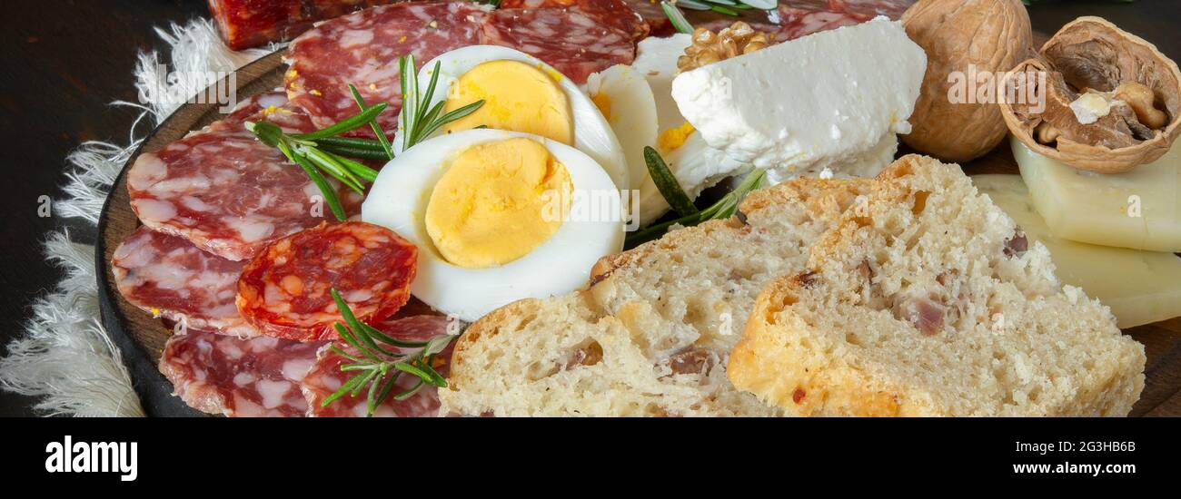 typical Neapolitan dish of the Easter period with cold cuts, ricotta ...