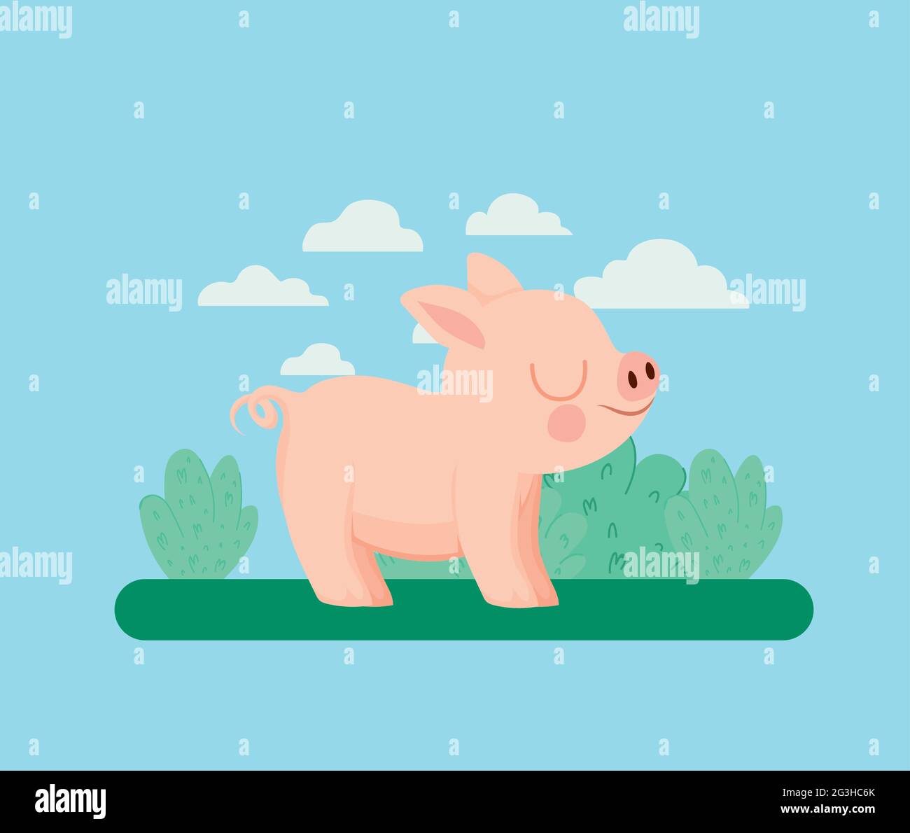 pretty piggy illustration Stock Vector Image & Art - Alamy