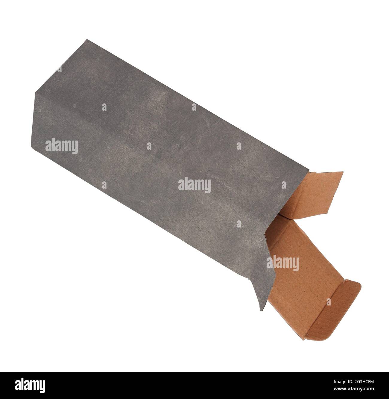 Old dirty cardboard box on a white background Stock Photo - Alamy